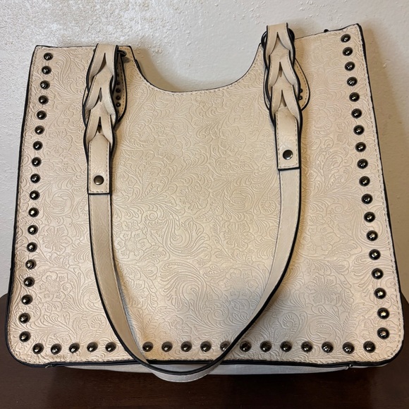 Sam & Hadley | Bags | Elegant White Embossed Tote Bag | Poshmark